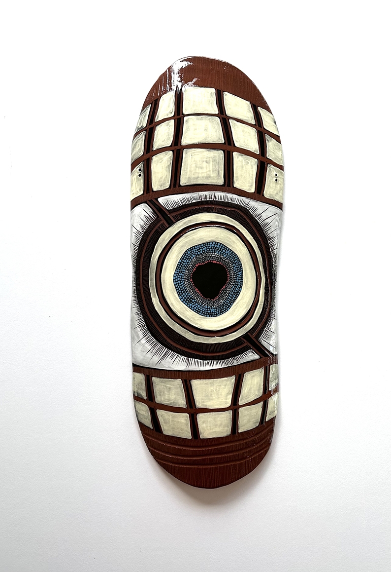 2004 Terracotta Sacred Site concave Wall Shield - Penny Evans Art
